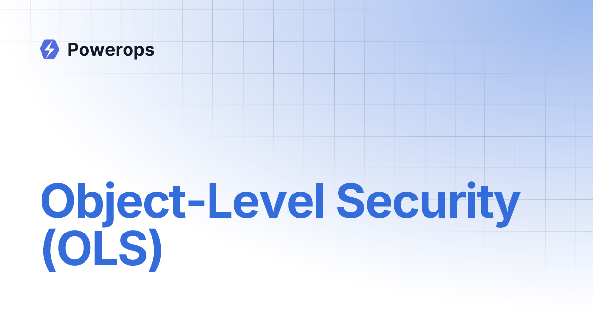 Object-Level Security (OLS) | Powerops Object-Level Security (OLS) | Powerops