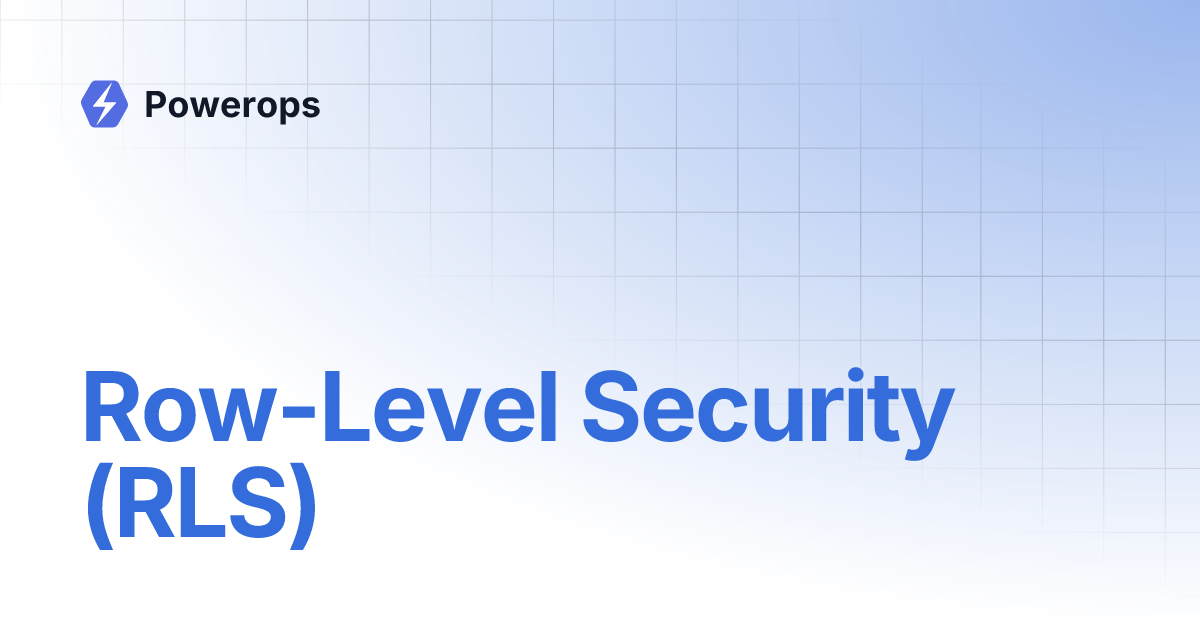 Row-Level Security (RLS) | Powerops