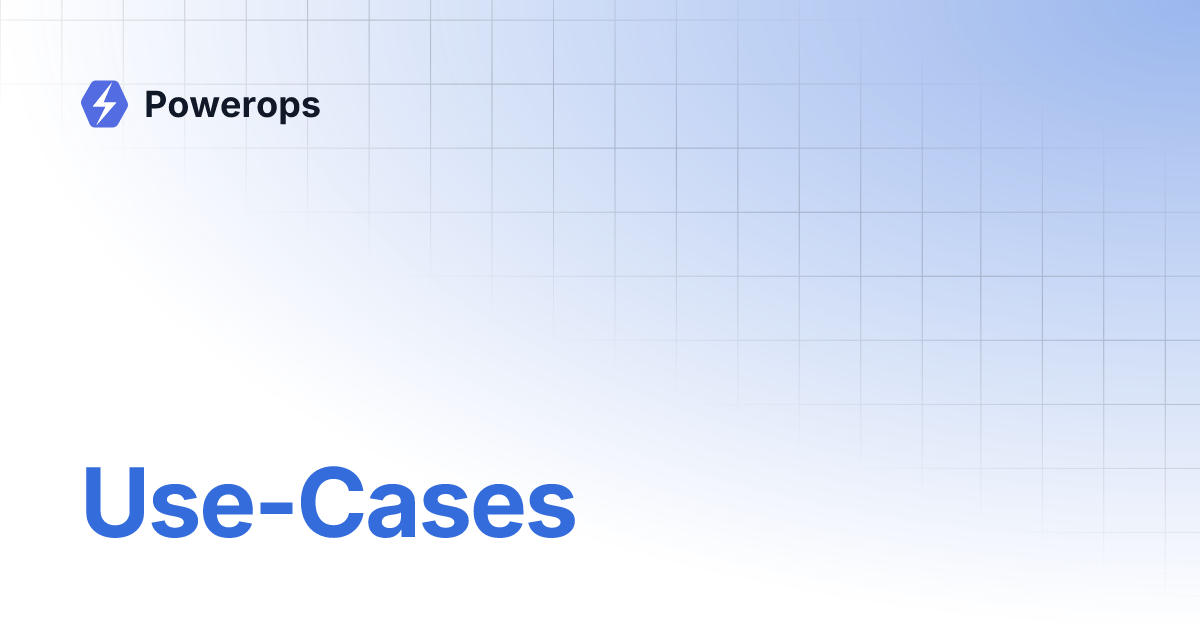 Use-Cases | Powerops